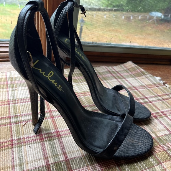 Lulus | Shoes | Black Straps Heels From Lulus | Poshmark